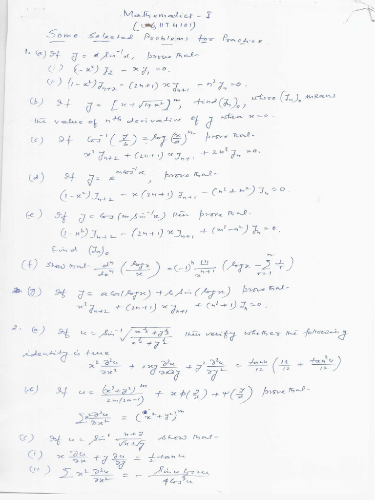 Maths - 1 Selected Problems | PDF