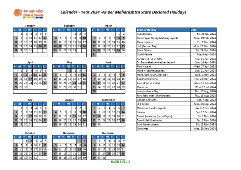 Holiday List - 2024 - MH State | PDF