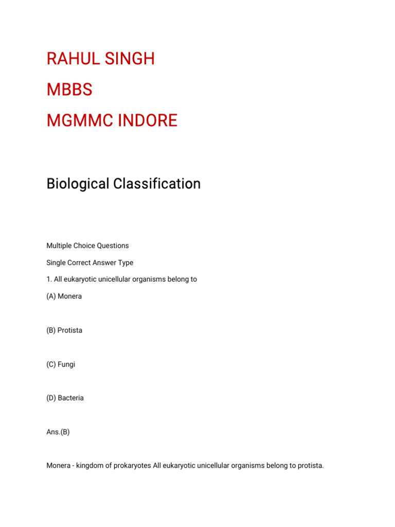 Biological Classification | PDF