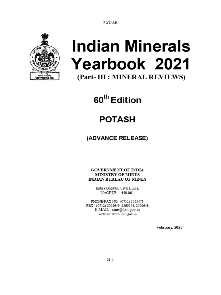 Indian Potash Industry Overview 2021 | PDF