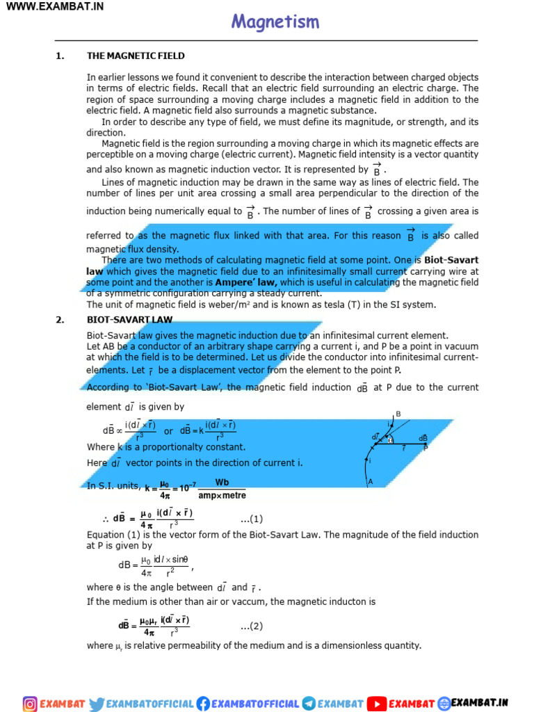 Magnetism | PDF | Magnetic Field | Electric Field