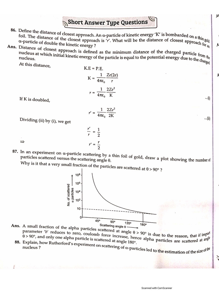 Atoms Imp Questions | PDF
