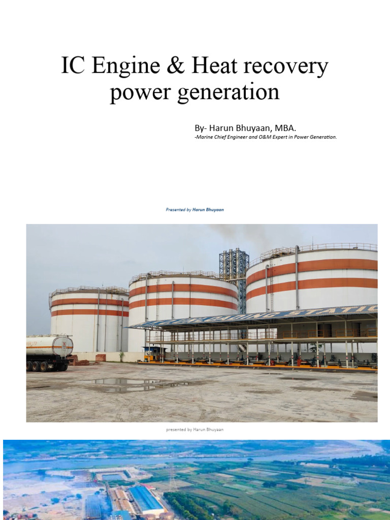 Power plant Basics- IC Engines, Boiler and Turbine (HFO plants) | PDF