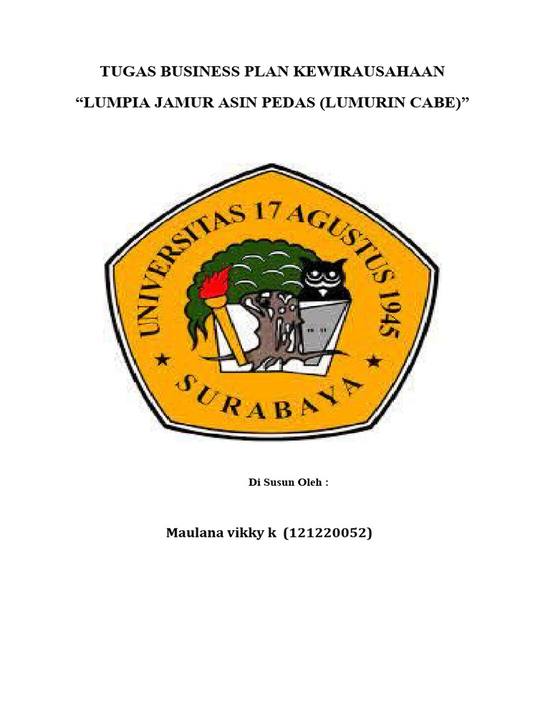 Tugas Business Plan Kewirausahaan Maulana Vikky. | PDF