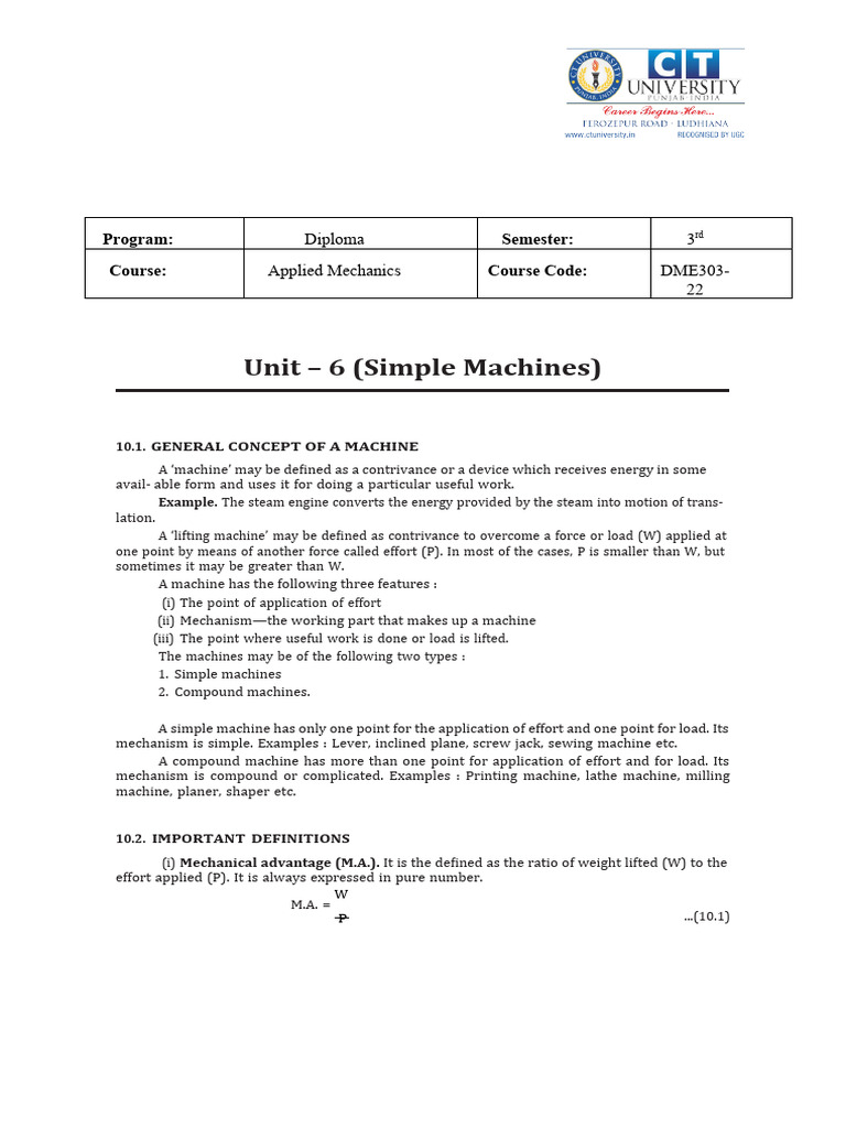 6 - Simple Machines | PDF