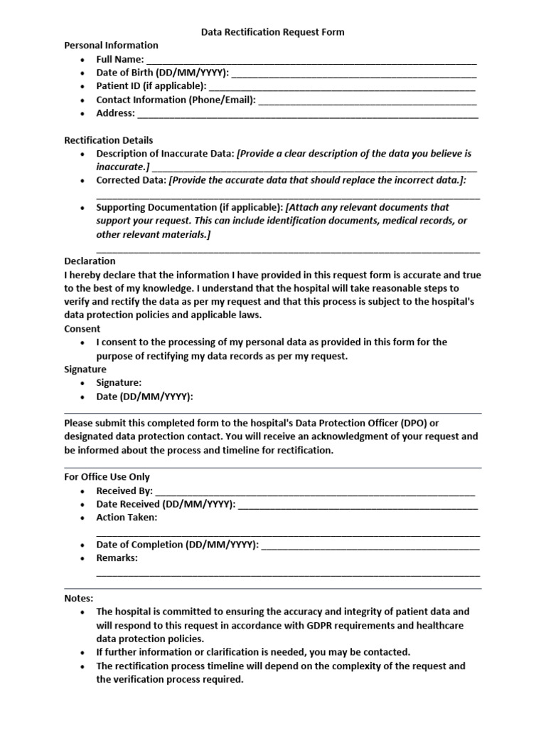 Rectification Form | PDF