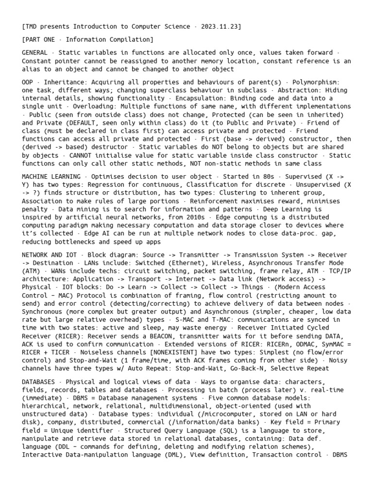 Cheat | PDF | Class (Computer Programming) | Databases