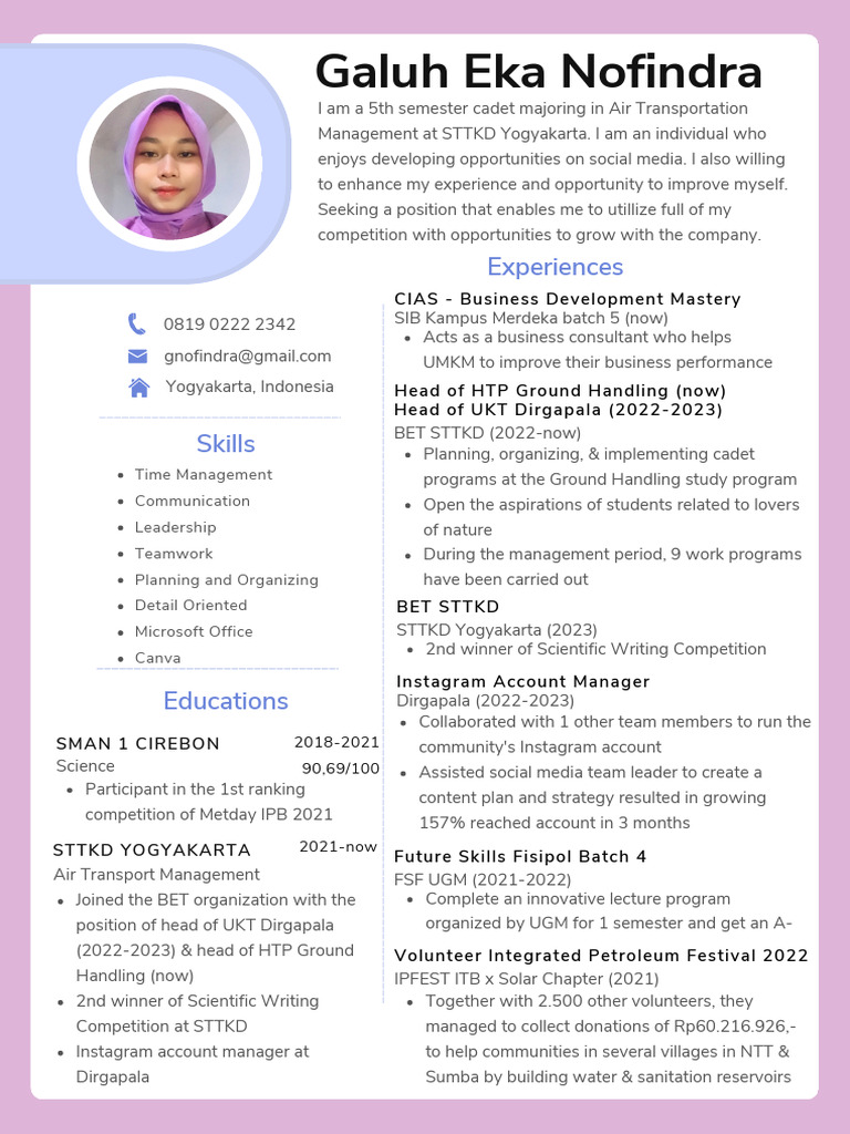 CV Galuh Eka Nofindra | PDF