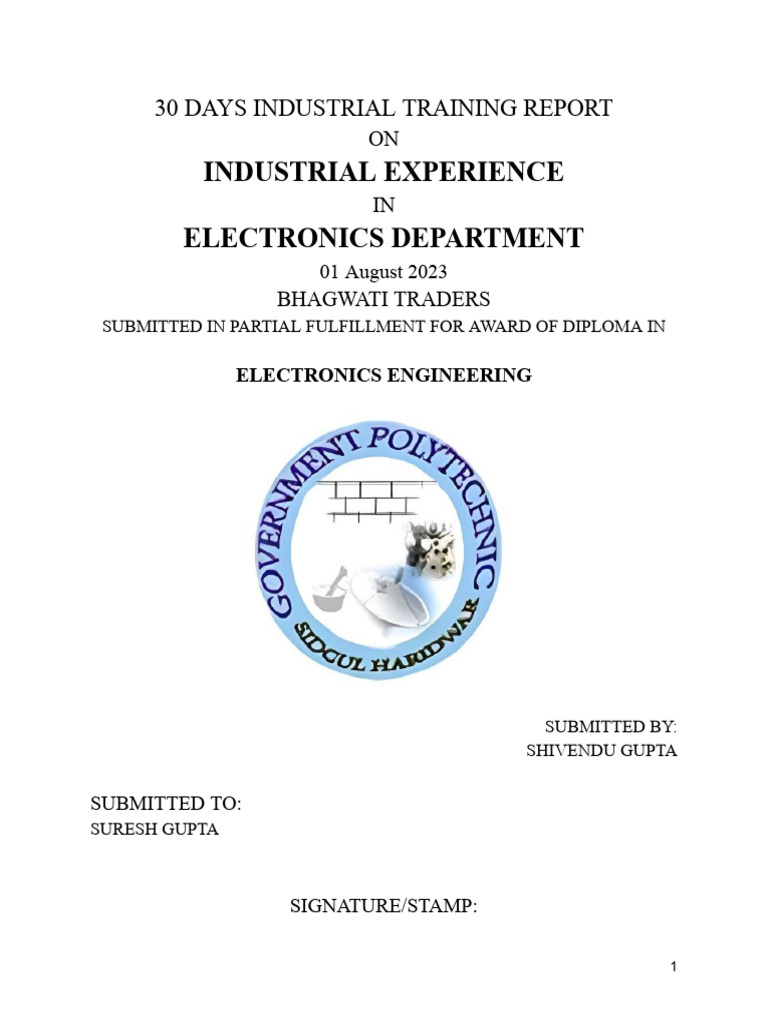 Vocational Training Report File | PDF | Electric Power Transmission | Transformer