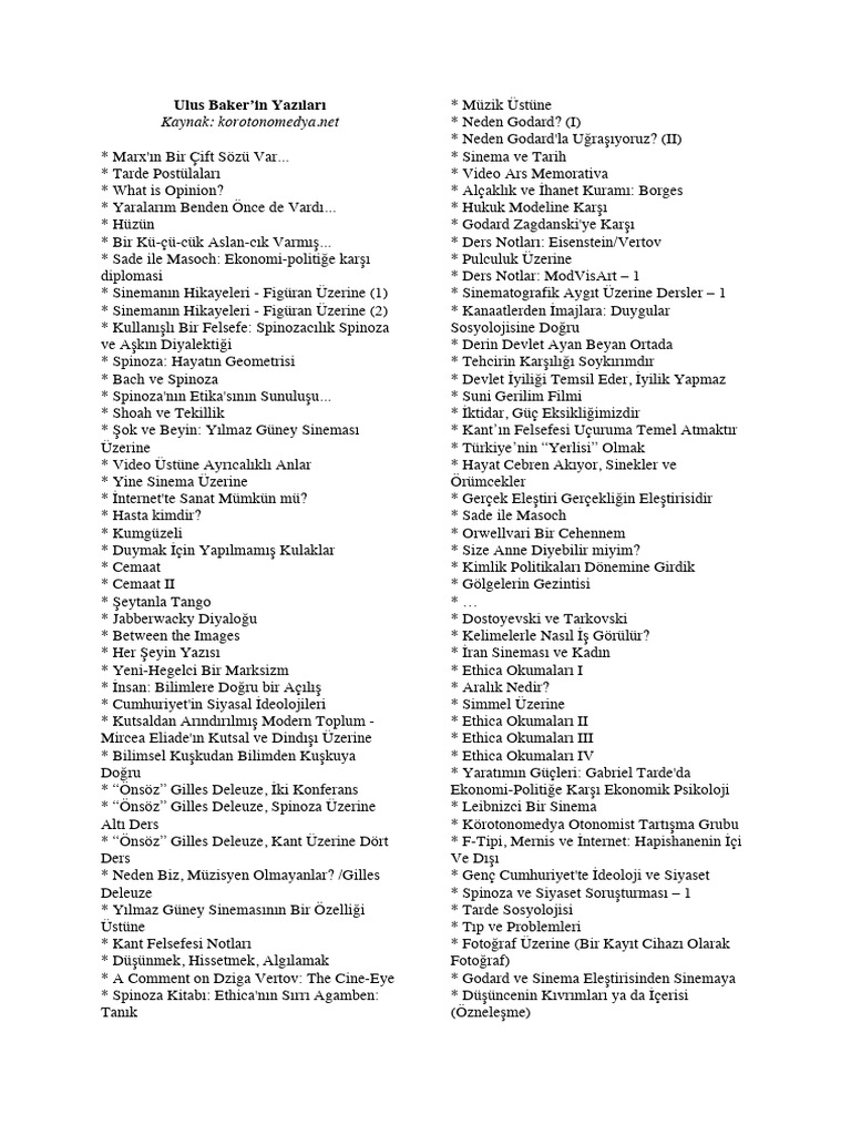 Ulus Baker Yazilari | PDF