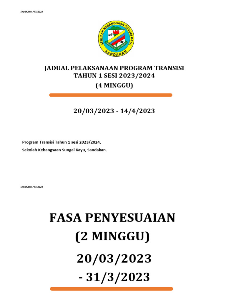 Jadual Transisi Full 2023 | PDF