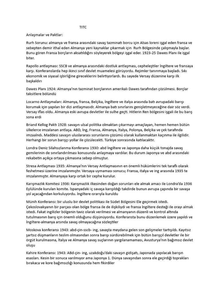 Titc 1. Sınav Not | PDF