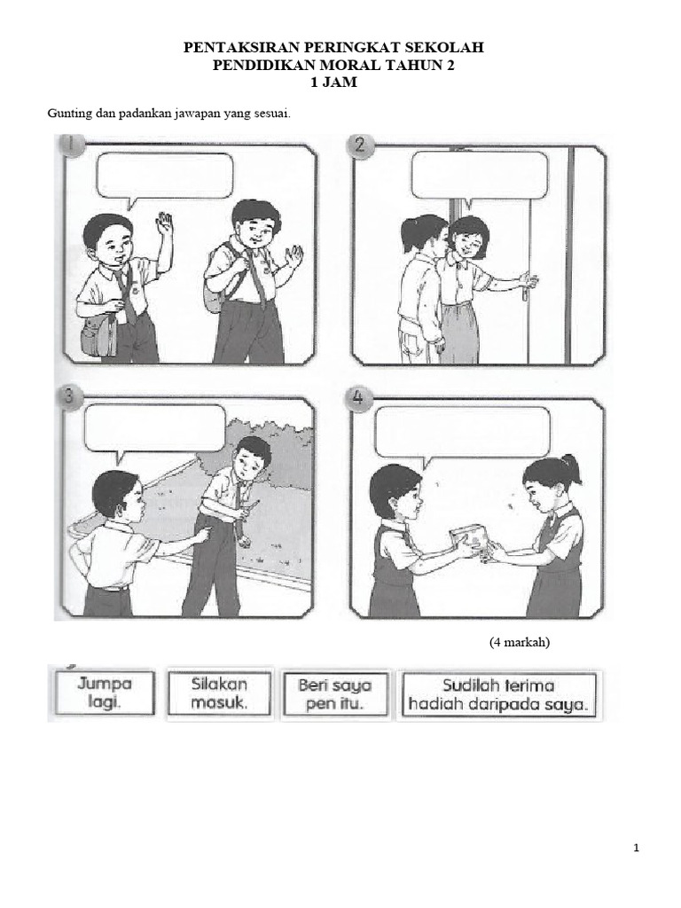 Soalan Moral Tahun 2 | PDF