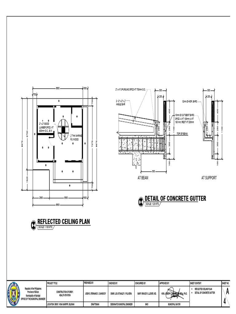 Detail of Concrete Gutter: at Beam at Support | PDF