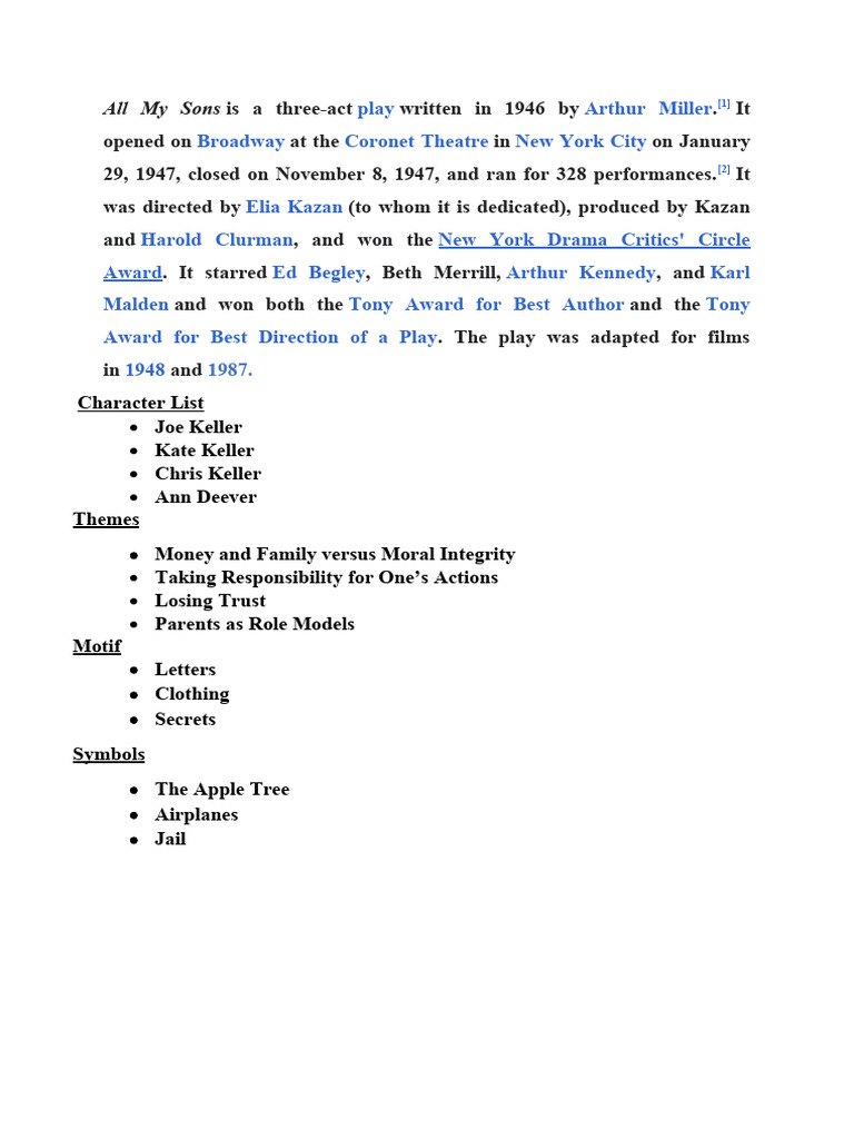 All My Sons | PDF
