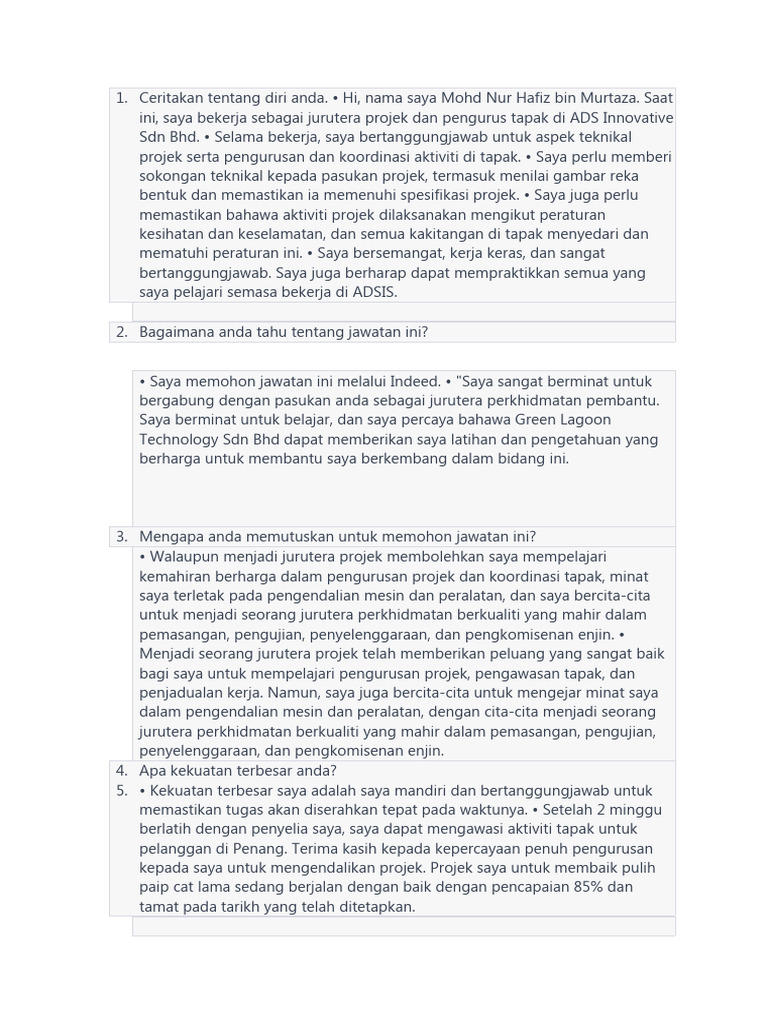 Ceritakan Tentang Diri Anda | PDF Ceritakan Tentang Diri Anda | PDF