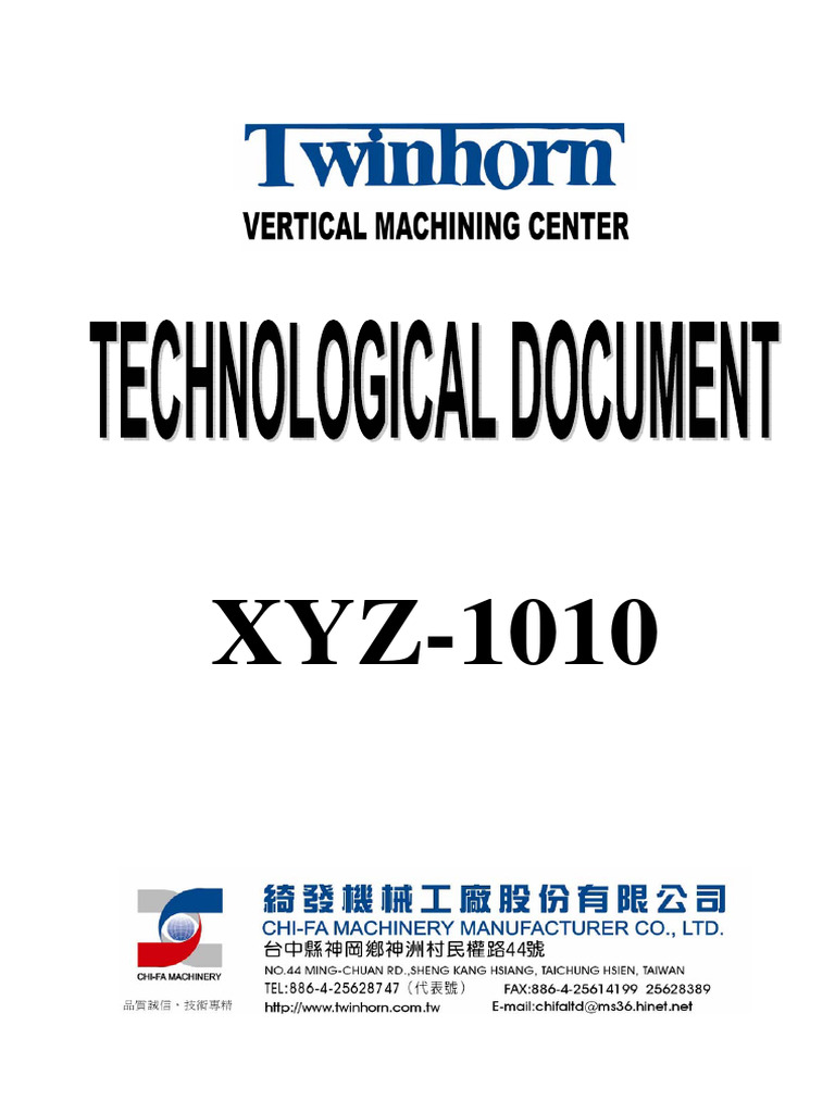 XYZ-1010 Operation Manual and Safety Guide | PDF | Machines ...