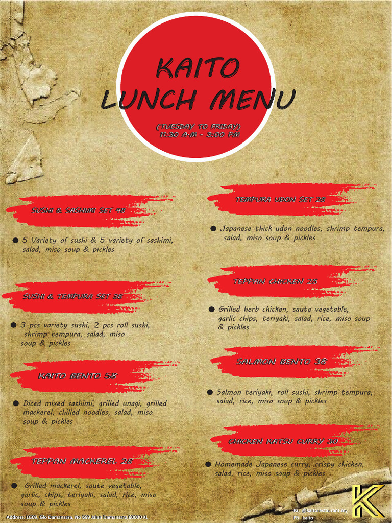 Lunch Menu 2023 | PDF | Sushi | Food Ingredients