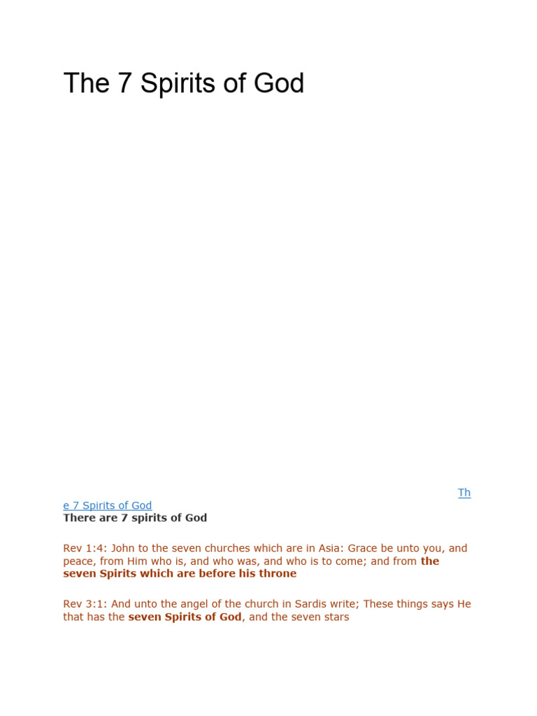 The 7 Spirits of God | PDF