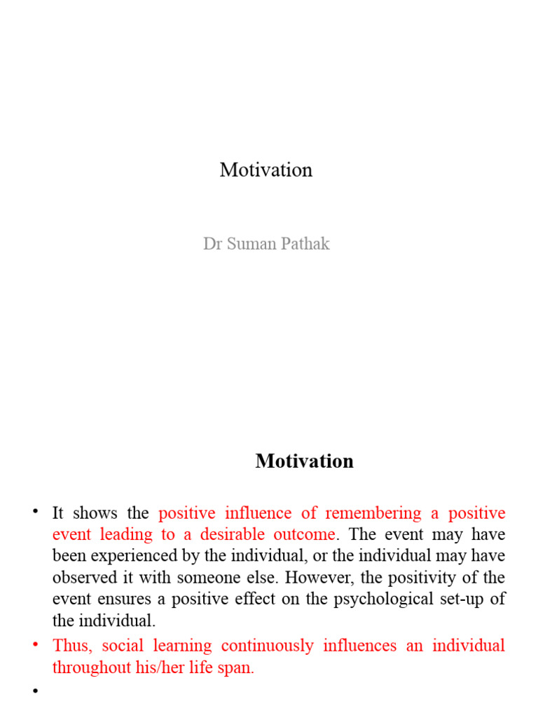 Motivation Concept and Theory | PDF