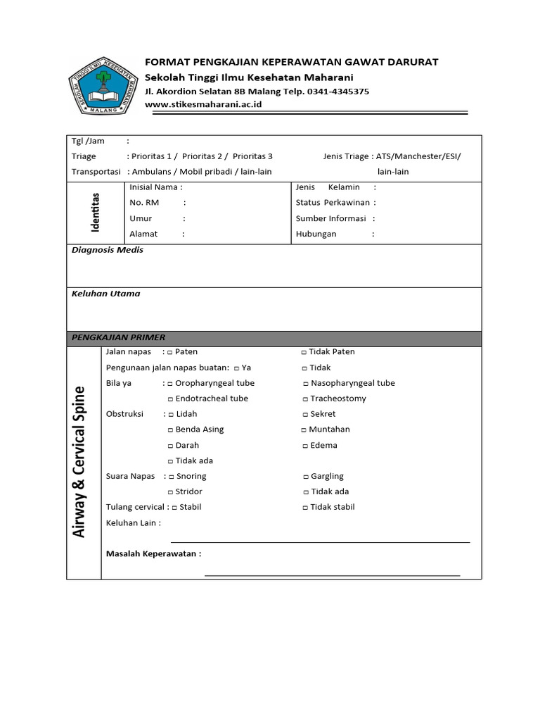 Format Pengkajian Gadar 2023 | PDF