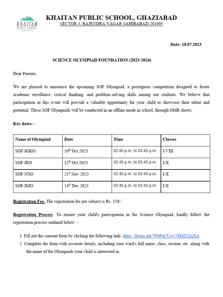 SOF Circular 20232024 | PDF