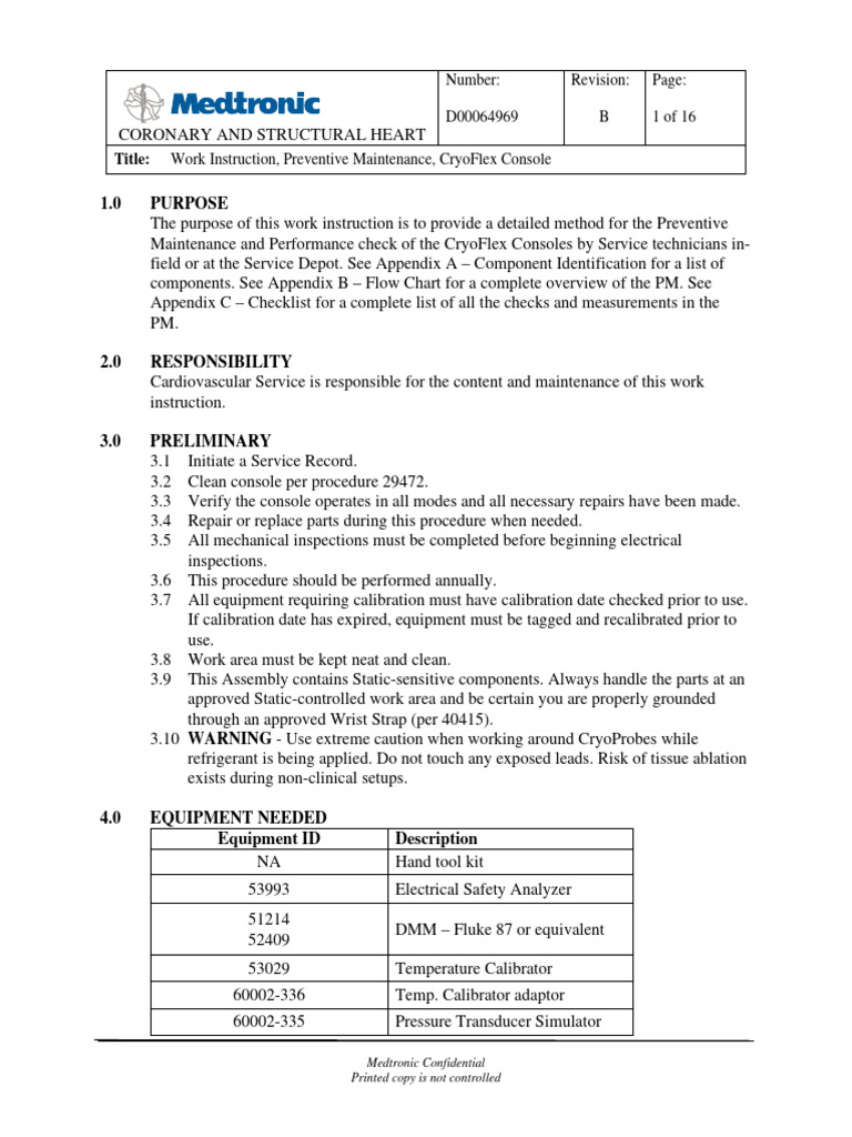 D00064969 - Cryo Console Preventive Maintenance - RevB | PDF ...