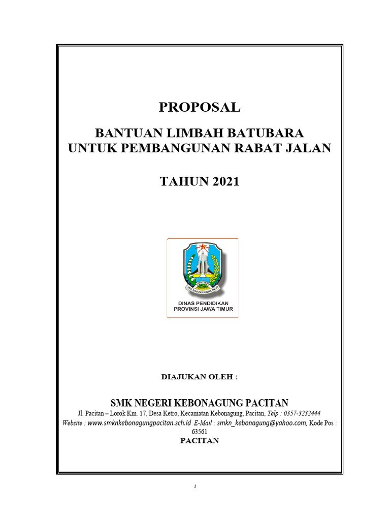 Proposal Bantuan Limbah Batubara SMK | PDF