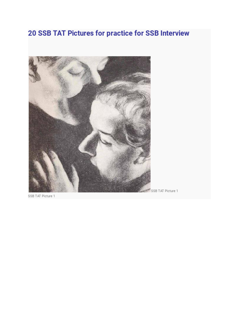 20 SSB TAT Pictures For Practice For SSB Interview | PDF