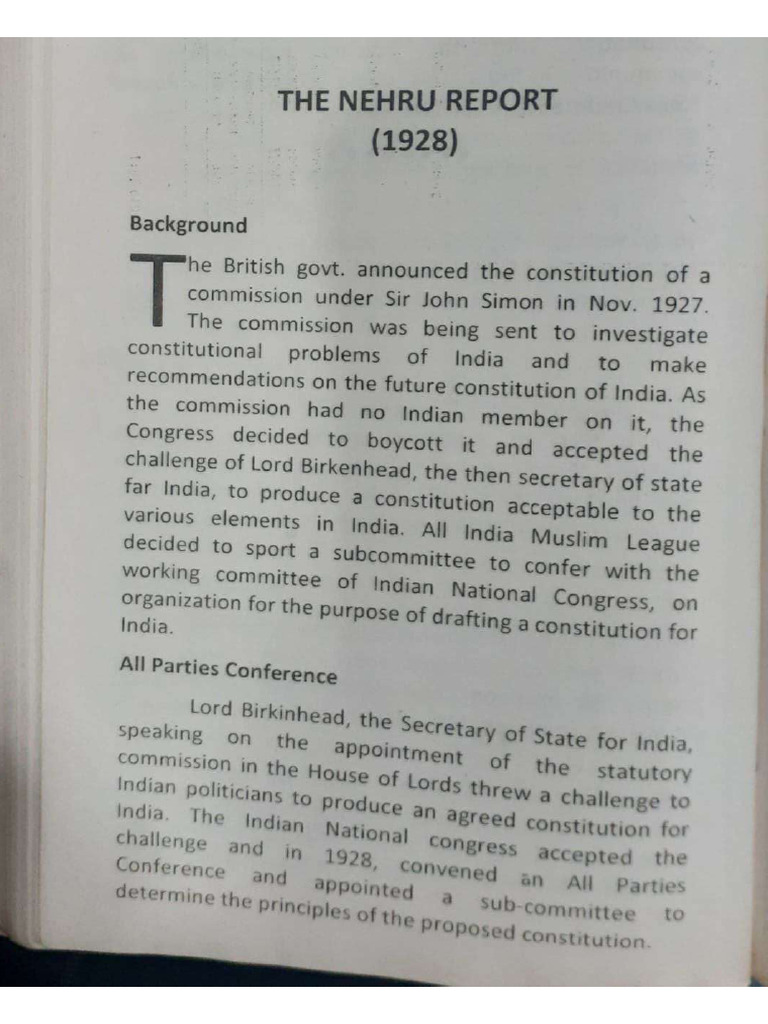 Nehru Report | PDF