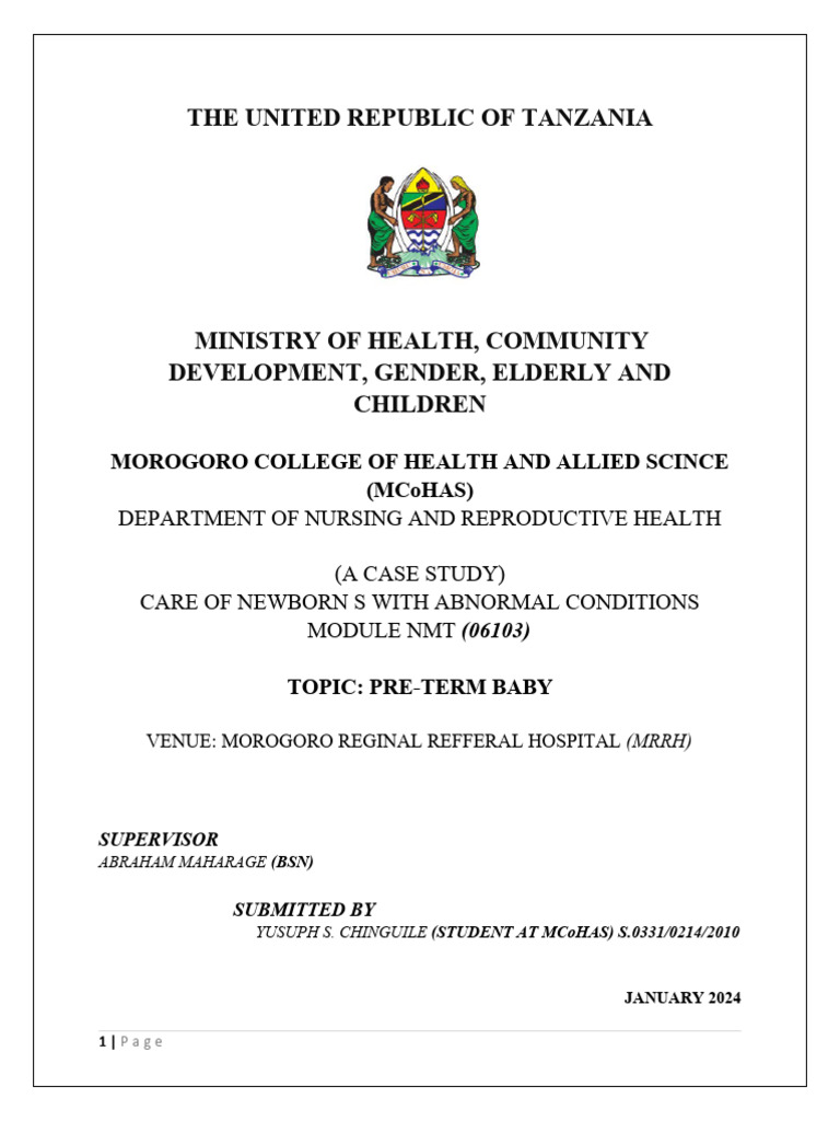Pre-Term Baby Case Study | PDF