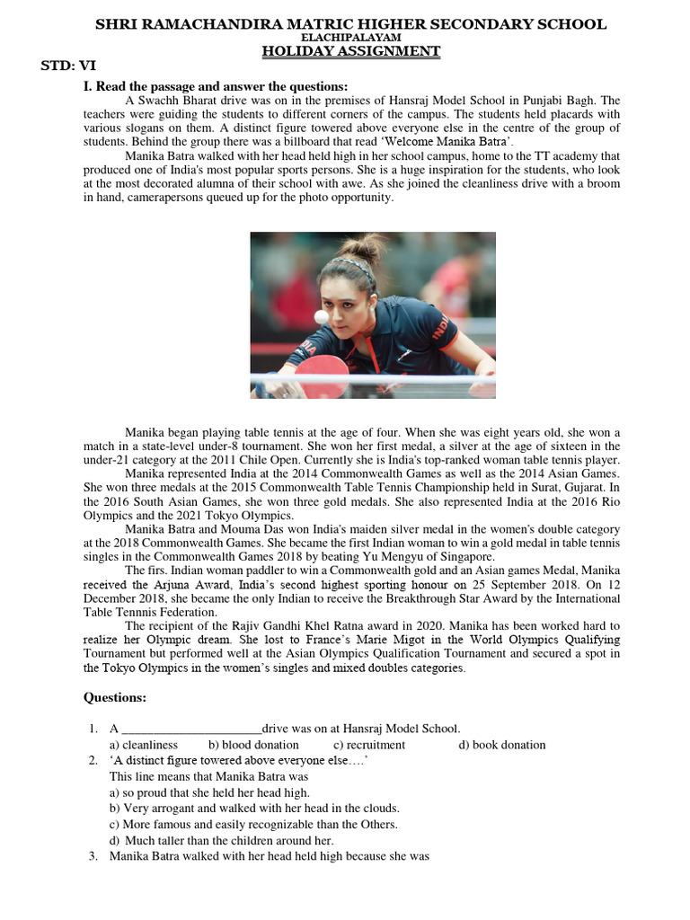 Class 6 | PDF | Sports | Multi Sport Events