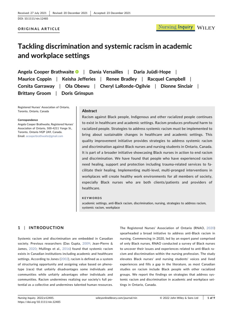 Tackling Discrimination and Systemic Rac | PDF