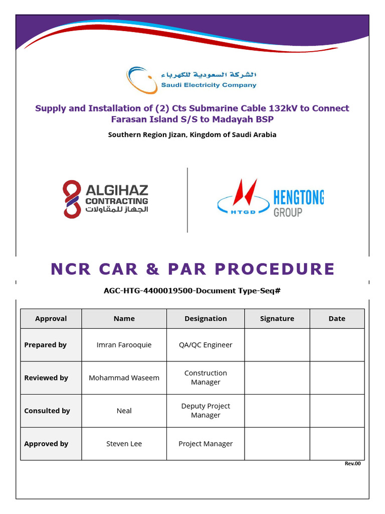 NCR, Car & Par Item Control Procedure | PDF