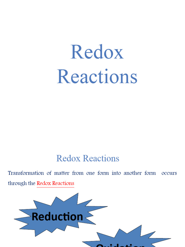Understanding Redox Reactions Explained | PDF | Teaching Methods ...