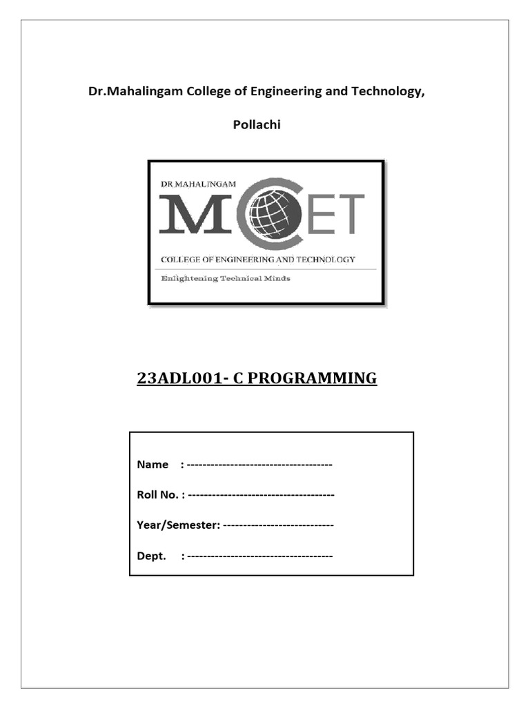 C Programming Course Record | PDF