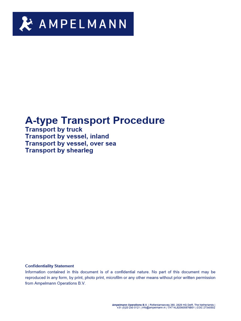 HQ0500 - A-Type Transport - Procedure | PDF | Truck | Crane (Machine)