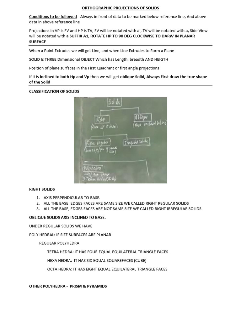 Orthographic Projections of Solids | PDF | Shape | Elementary Geometry