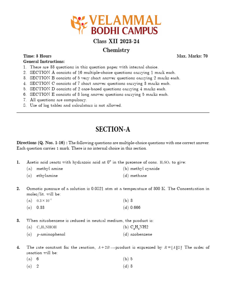 Bodhi Anup XII CHEMISTRY - 2 | PDF | Science & Mathematics
