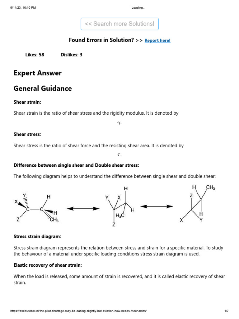 Shear Stress and Strain Calculations | PDF | Science & Mathematics