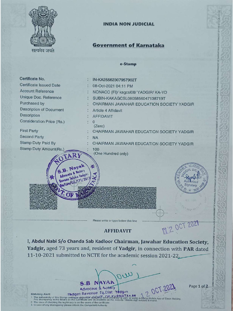 Affidevit 2021. | PDF