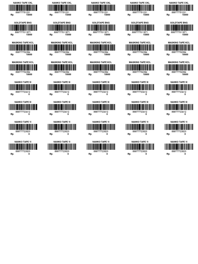 Barcode Item Barang | PDF