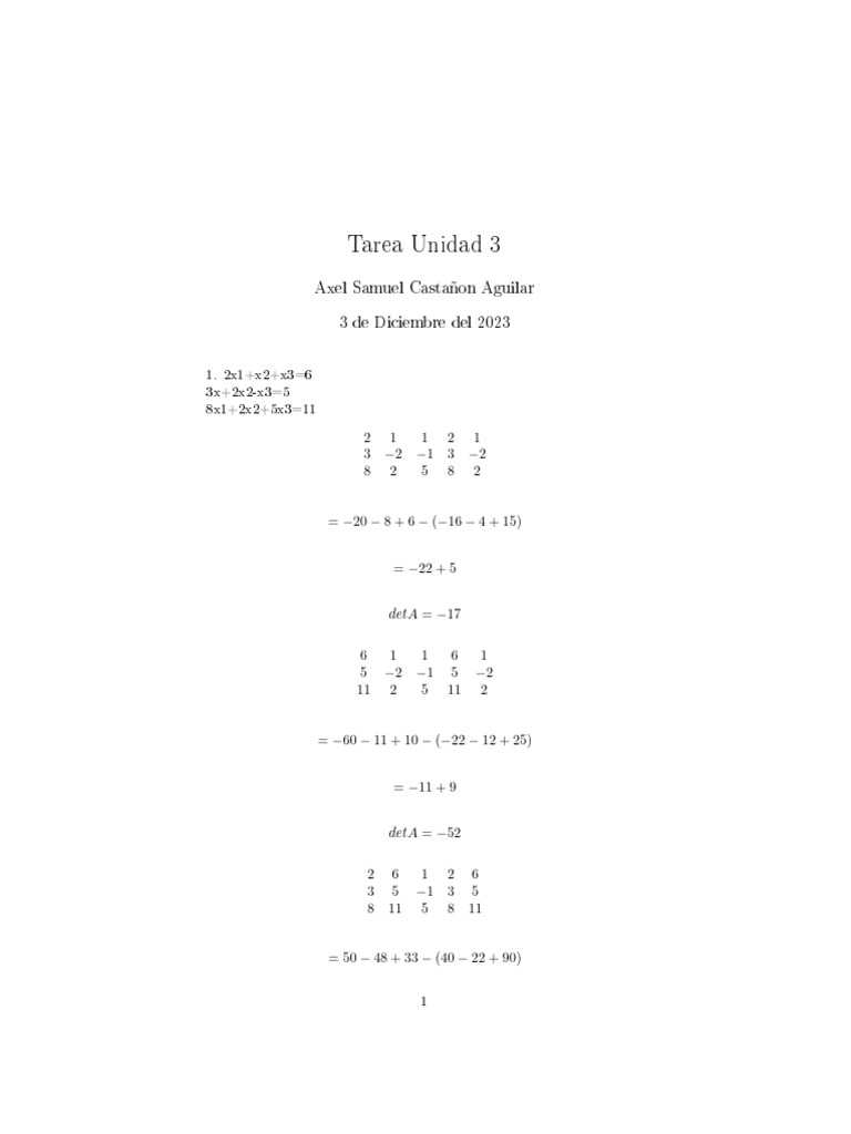 Tarea Algebra Lineal T3 (1) | PDF