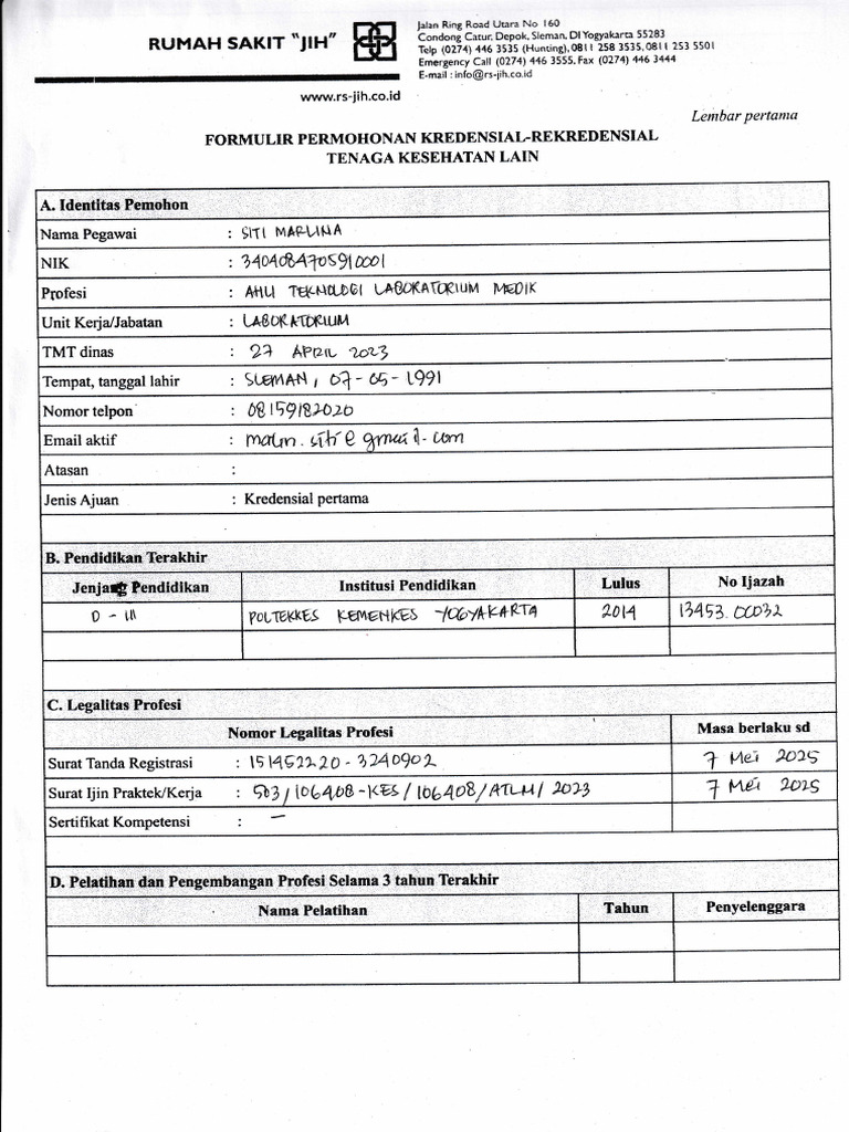 RKK Siti Marlina, A.Md - Kes - ATLM | PDF