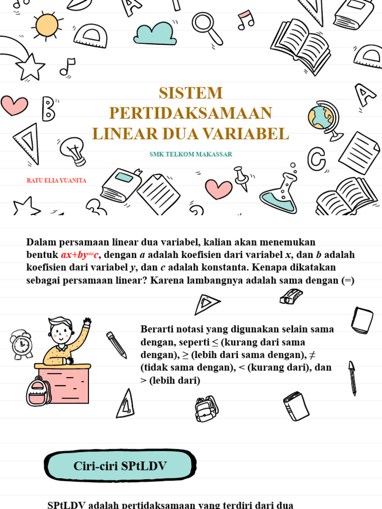 Elemen 2B. Sistem Pertidaksamaan Linear Dua Variabel | PDF