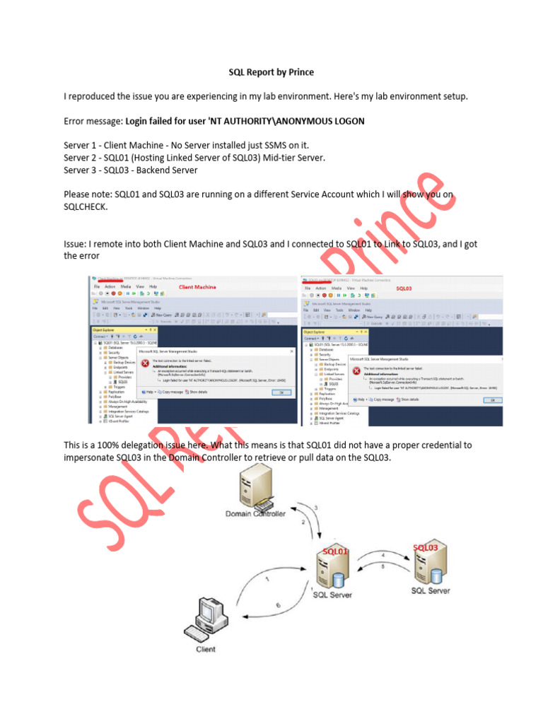 How To Fix Login Failed For NT Authority - Anonymous Logon | PDF