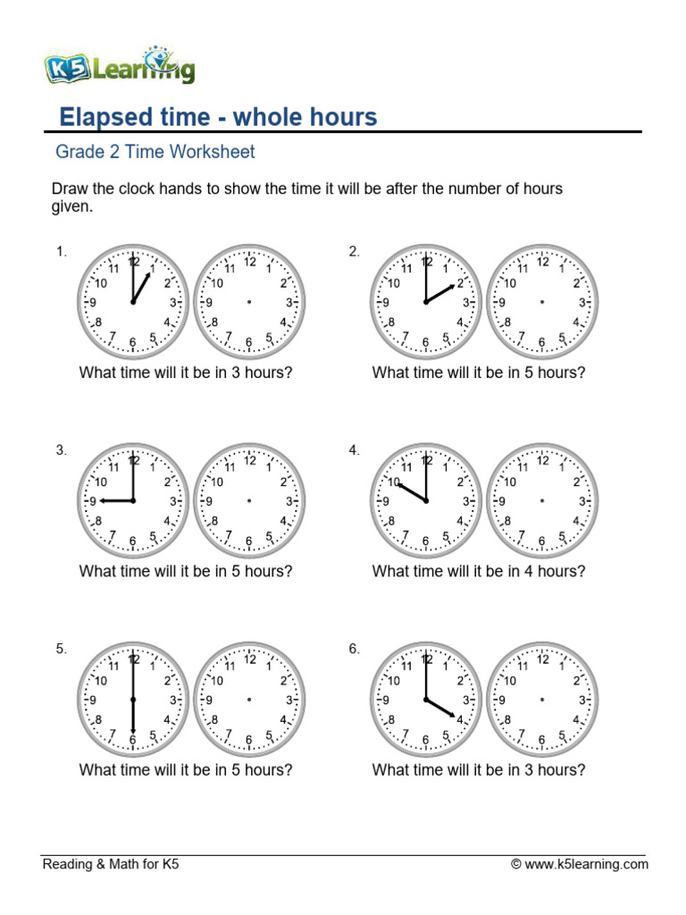 Grade 2 Elapsed Time Hours A | PDF