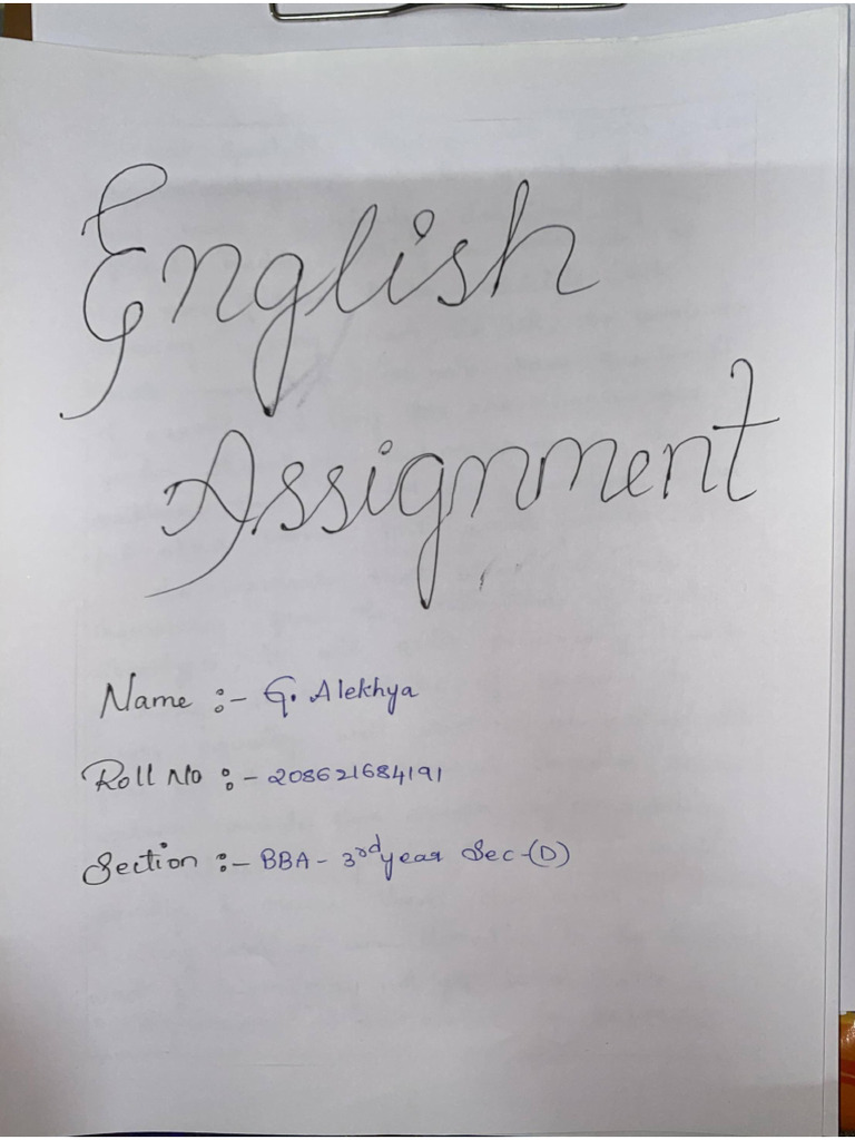English Assignment | PDF
