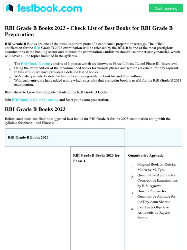 RBI Grade B Books 2023 - Check List of Best Books For RBI Grade B ... RBI Grade B Books 2023 - Check List of Best Books For RBI Grade B ...