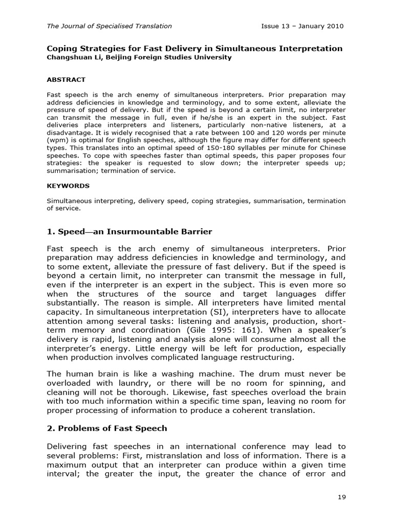 Fast Speech Strategy | PDF